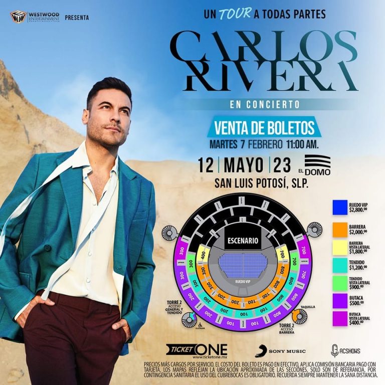 ¡Carlos Rivera regresa a SLP y los boletos ya están a la venta! – ANTENA SAN LUIS